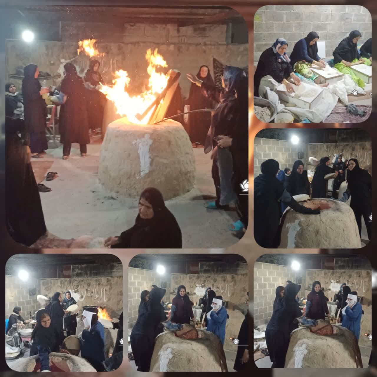 پخت ۴۰ هزار قرص نان صلواتی توسط بانوان مُهری - شبستان